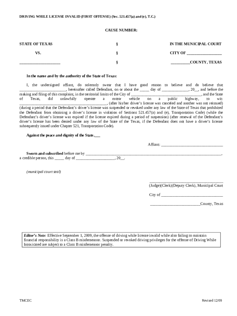 What you need to know about DWLI in Texas Doc Template | pdfFiller