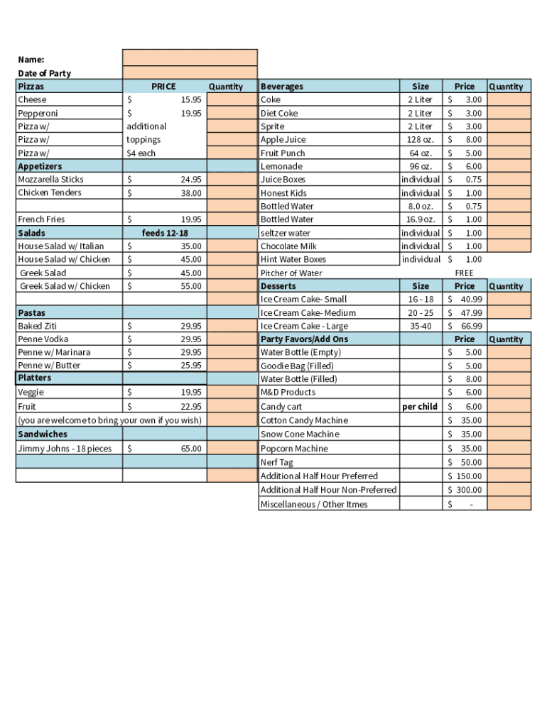 Fillable Online Order Form .xlsm Fax Email Print - pdfFiller