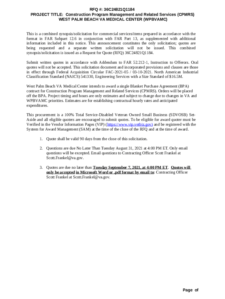 Paint Booth Solicitation # N6247323Q4005 Doc Template | pdfFiller