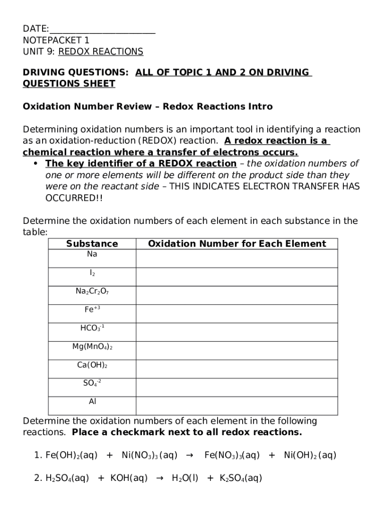Oxidation-Reduction ReactionsIntroductory Chemistry Doc Template ...
