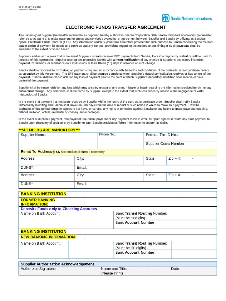 Sf 9424 EftFill Out and Use This PDF Doc Template | pdfFiller