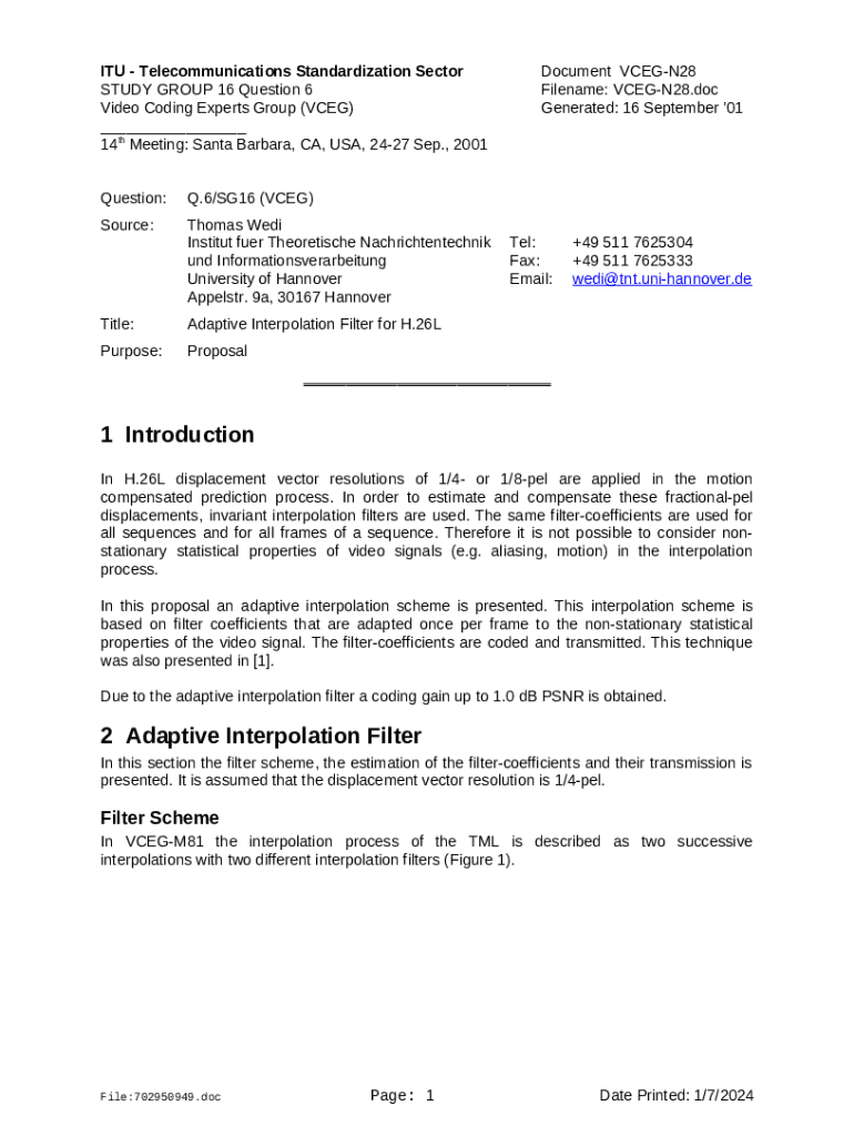 VCEG-N59.doc - Picture and Slice Header Structure Doc Template | pdfFiller