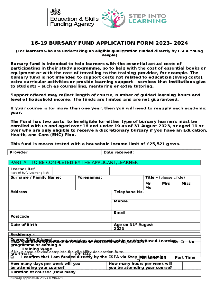 Government bursaries application s 2020 pdf Doc Template | pdfFiller