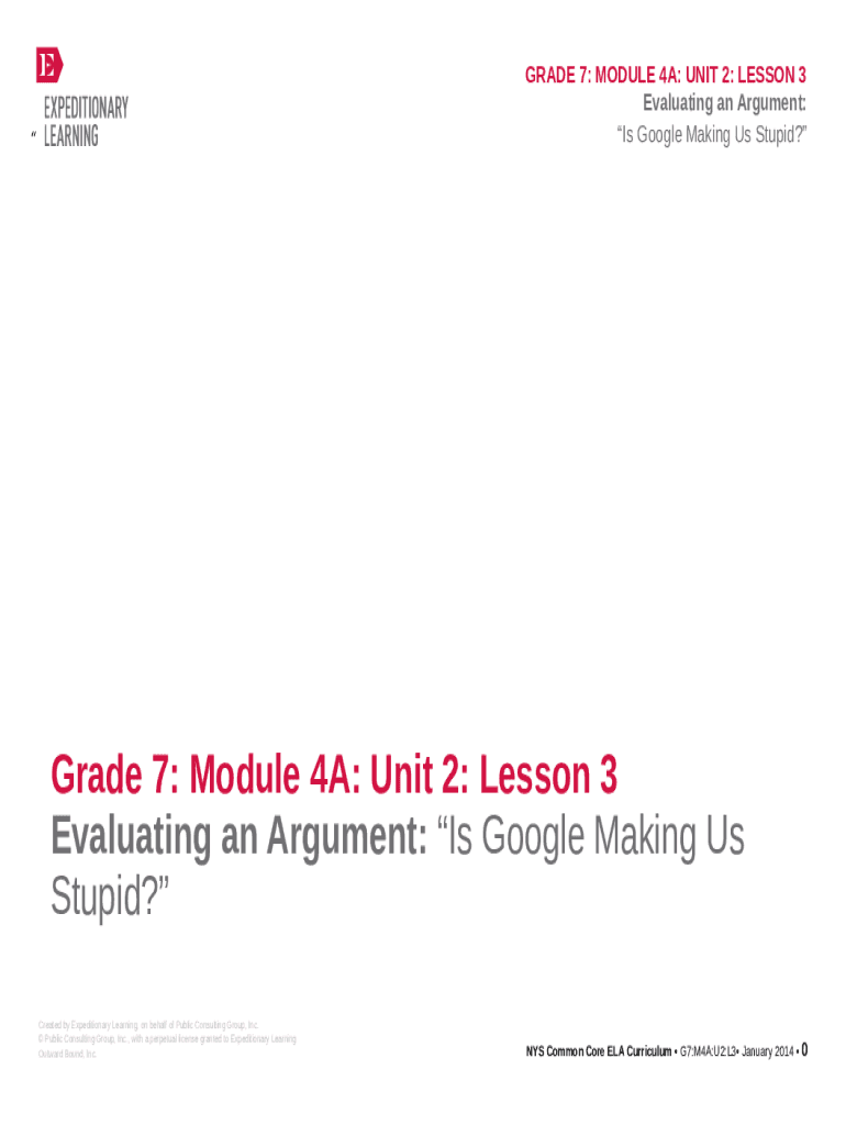 Grade 7: Module 4A: Overview - PDF Free Download Doc Template | pdfFiller