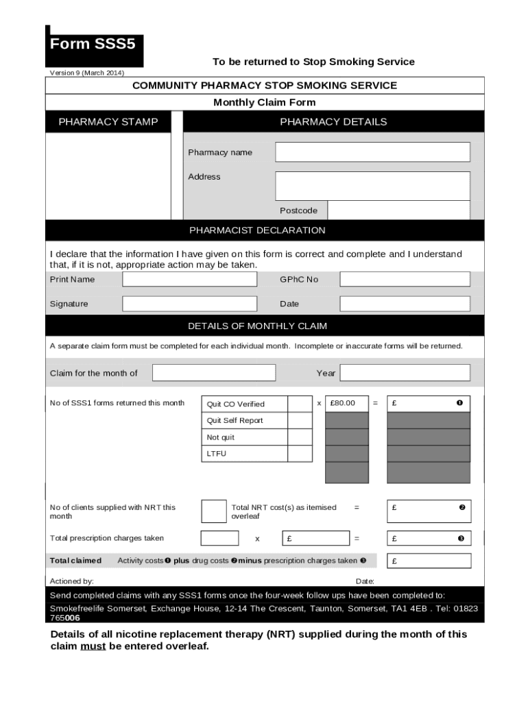 Stop Smoking Service Client Record Doc Template | pdfFiller
