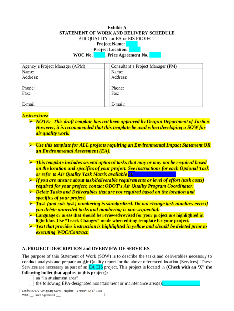 Sample EA/EIS Scope of Work KAppendix - ftp odot state or Doc Template ...