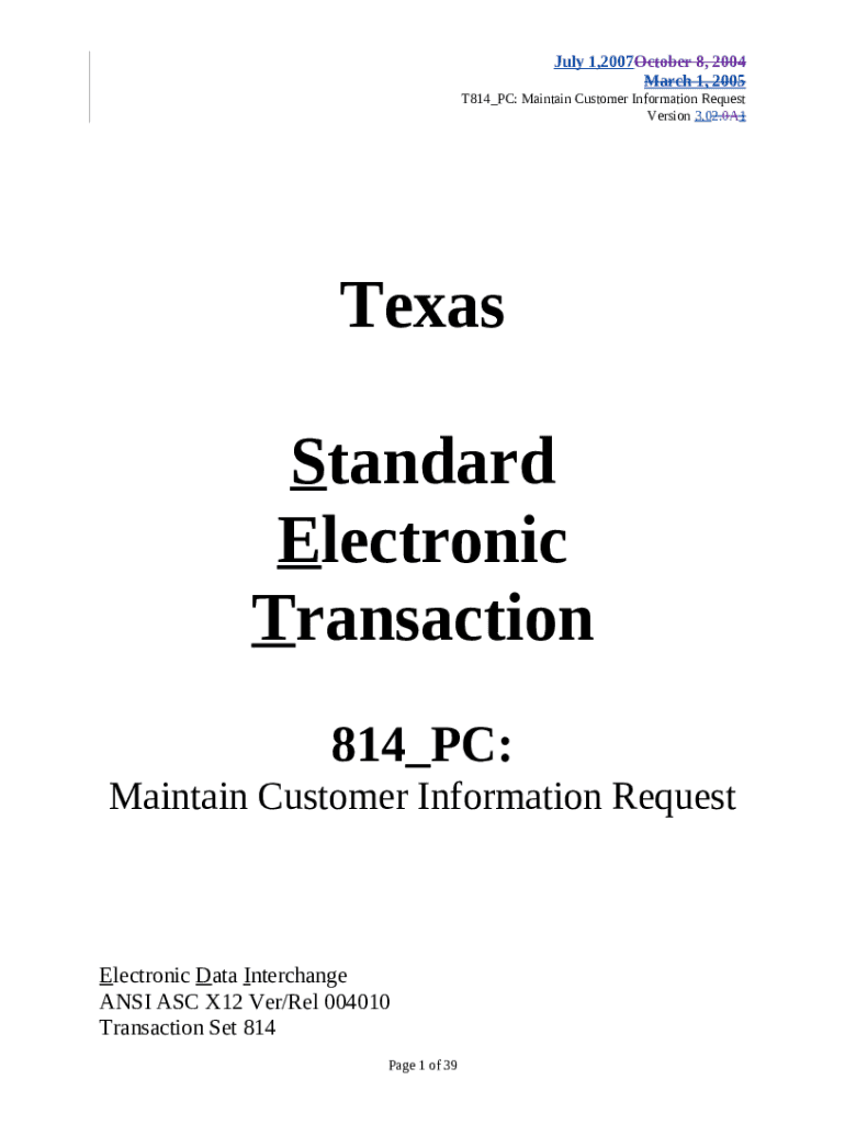 Current Texas SET Implementation Guides Doc Template | pdfFiller
