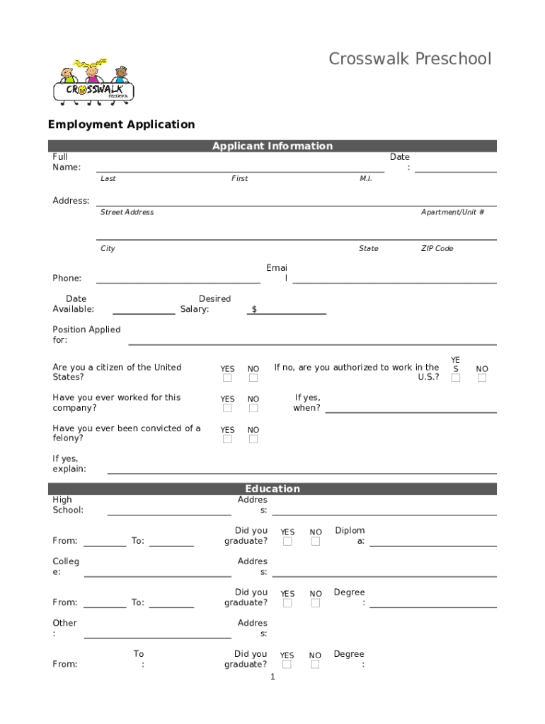 Employment application - Our Home Doggy Daycare & Boarding Doc Template | pdfFiller