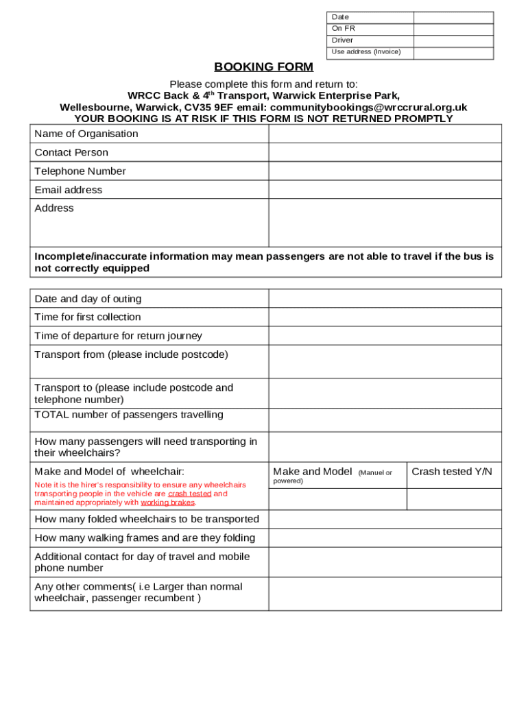 Brokerage Booking Doc Template | pdfFiller