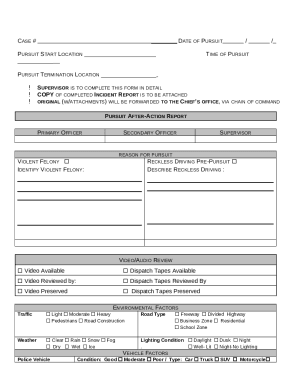 Vehicle Pursuit & Emergency Vehicle Operation Doc Template | pdfFiller