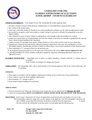 STUDENT ELIGIBILITY GUIDELINES FOR THE FLORIDA ... Doc Template | pdfFiller
