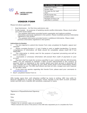 Vendor Update Request Doc Template | pdfFiller