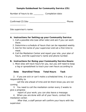 2016-2017 Senior Experience Community Service Log Sheet Doc Template ...