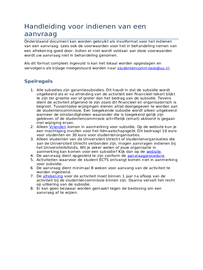 Handleiding - Indienen subsidieaanvraag via het Webportaal Doc Template ...