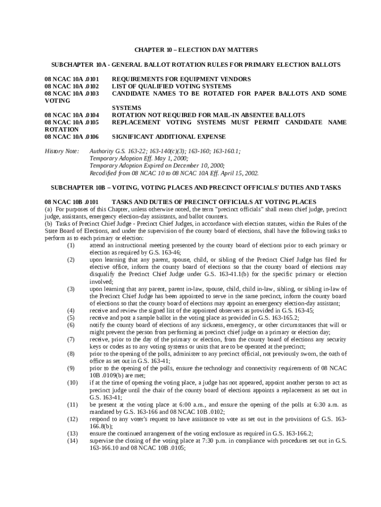 chapter 10 - ballot rotation rules for primary election ballots ...