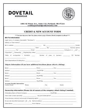 credit & new account Doc Template | pdfFiller