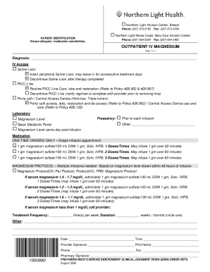 Fillable Online Infusion Care Order Sets Fax Email Print - pdfFiller