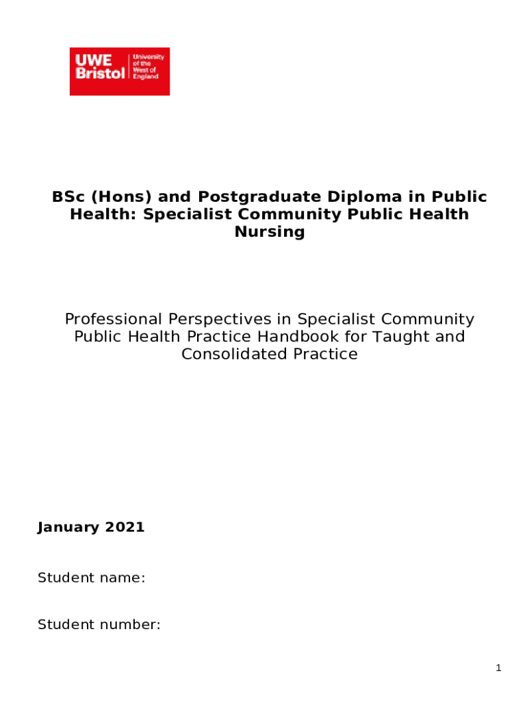 PGDip in Specialist Community Public Health Nursing ... Doc Template ...