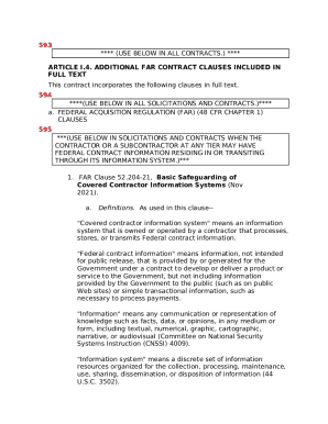 article i.4. additional far contract clauses included in full text ...