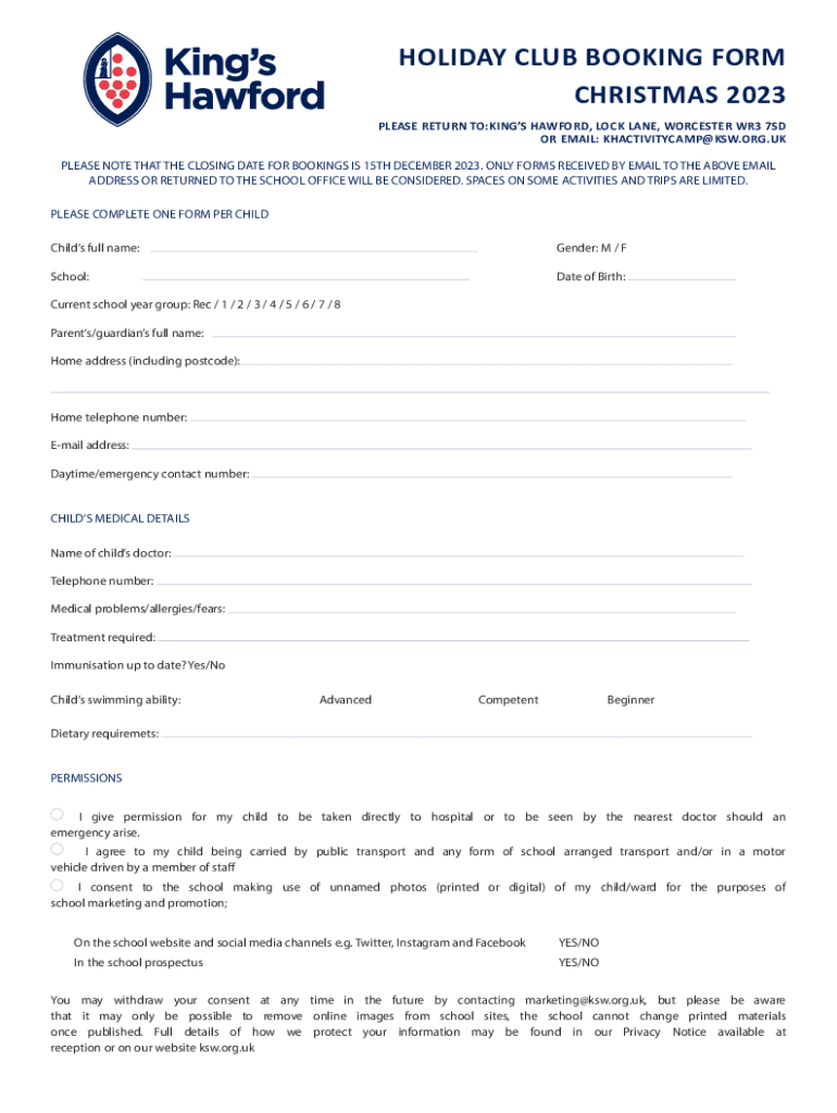 Fillable Online General Information Booklet 22/23 by The King's School ... Fax Email Print ...