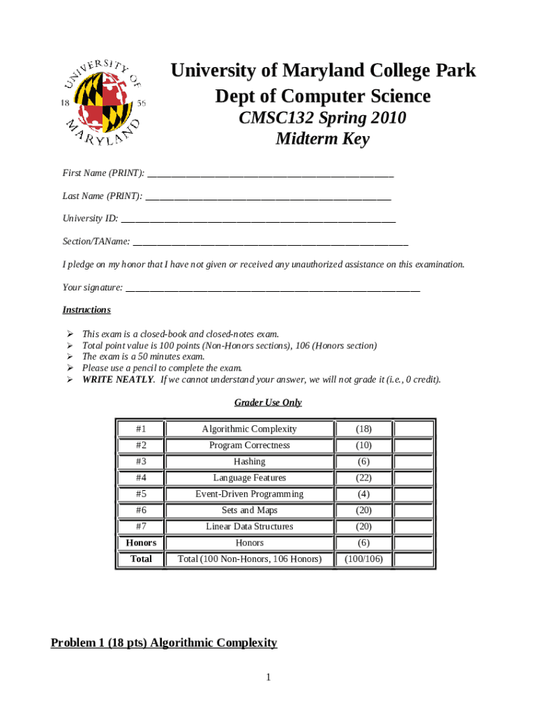 Problem 6 (20 pts) Sets and Maps - UMD Computer Science Doc Template ...