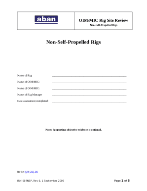OIM/MIC Rig Site Review Doc Template | pdfFiller