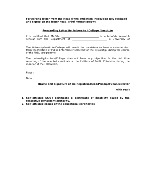 Forwarding Letter By University-College-Institute. ... Doc Template ...