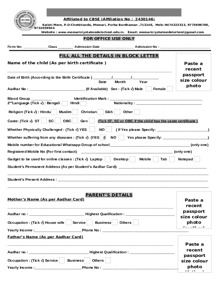 Memari Crystal Model School Doc Template | pdfFiller