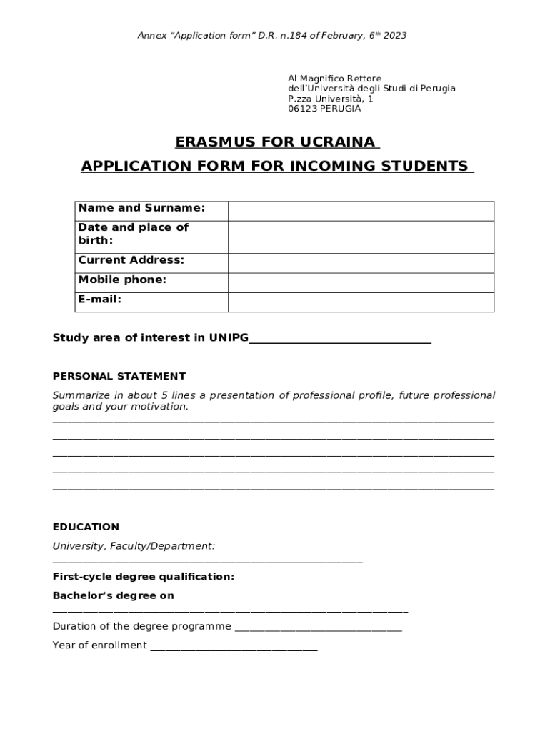 Erasmus incomingUniversity for Foreigners of Perugia Doc Template ...
