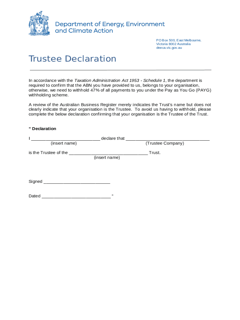 Trustee declaration (DOCX 767.24 KB) Doc Template | pdfFiller