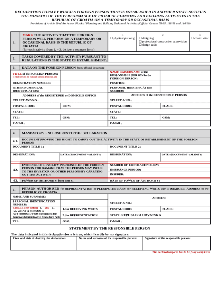 Declaration--foreign- persons- ... Doc Template | pdfFiller