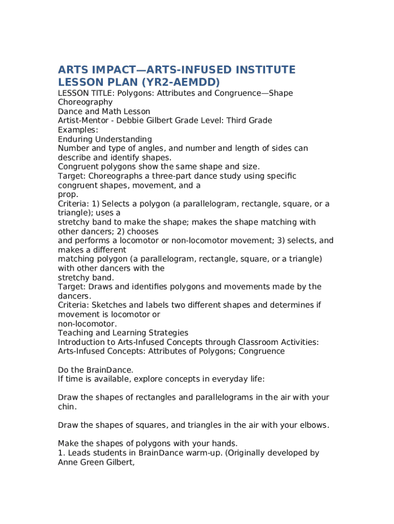 Attributes of Polygons: Stretchy Shapes Dance and Ma Doc Template ...