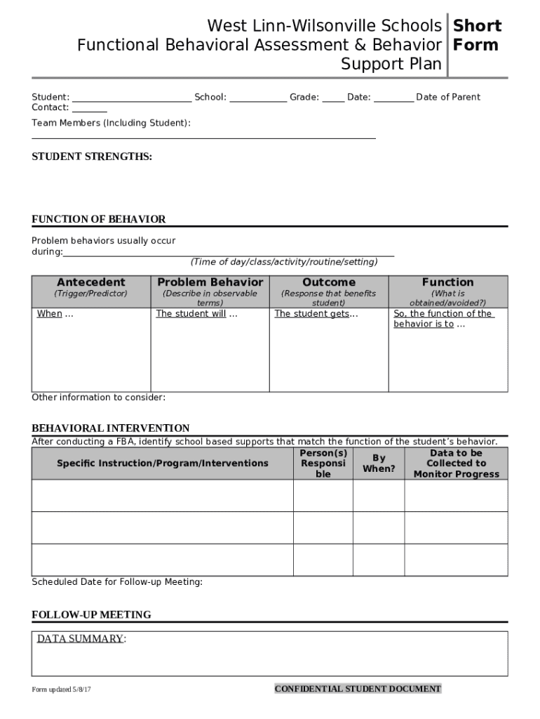 Functional Assessment Checklist for Teachers and Staff ( ... Doc ...