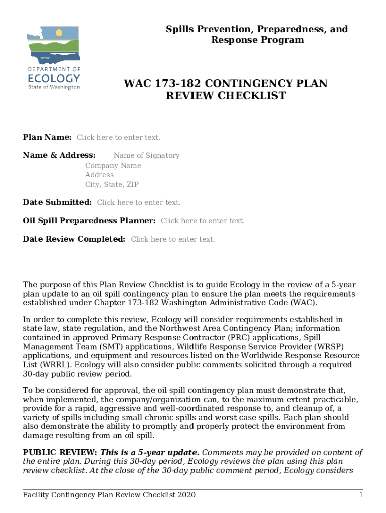 Spills Prevention, Preparedness, and Response Program Doc Template ...