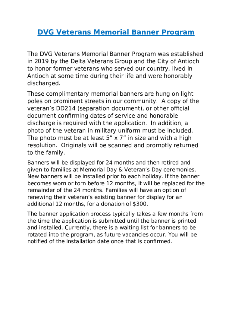 Antioch veterans program adds 72 banners in town this year Doc Template ...