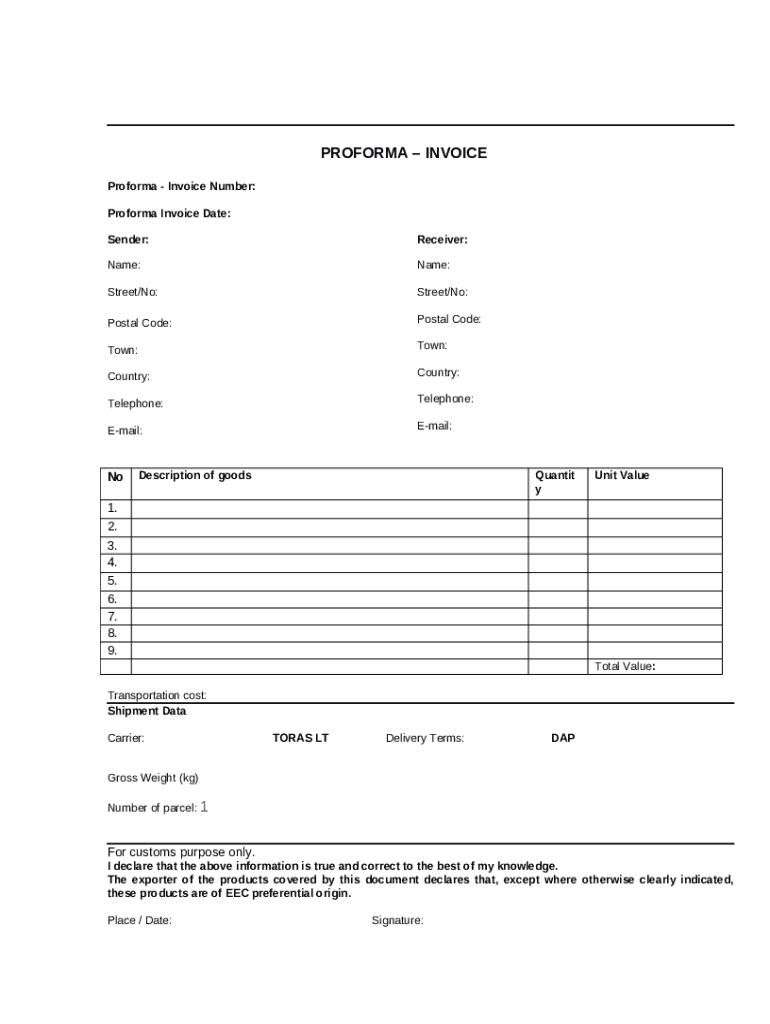GuideCreate and Download a Proa Invoice Template ... Doc Template ...