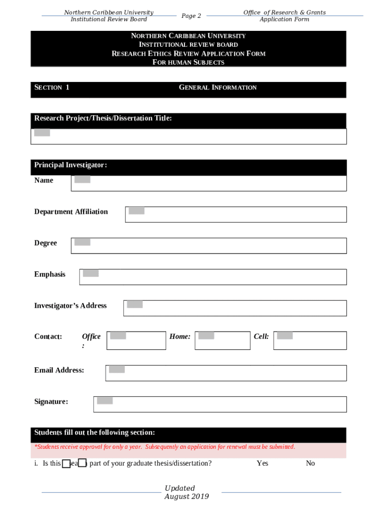 IRB Human Subjects Application Doc Template | pdfFiller