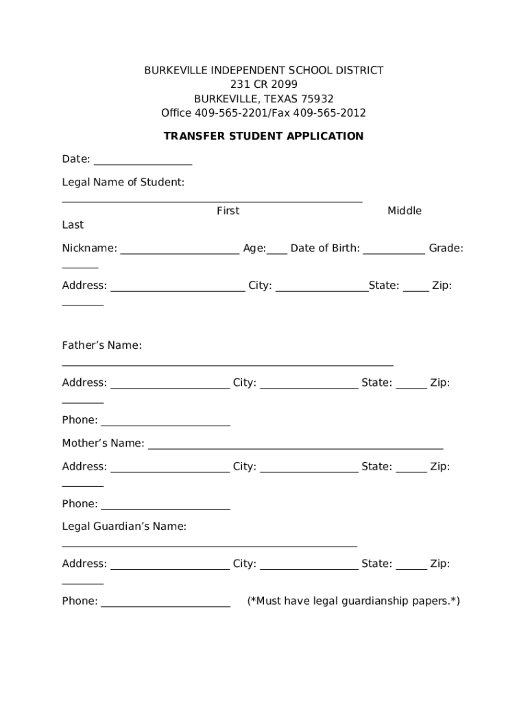 Burkeville High School Transcript Request Doc Template | pdfFiller