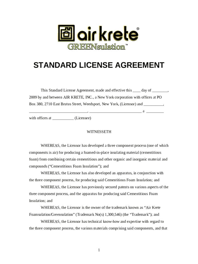 International Non Exclusive License Agreement Doc Template | pdfFiller