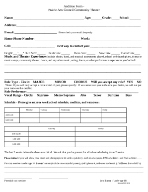 Cleveland Pops Youth Orchestra Audition Doc Template | pdfFiller