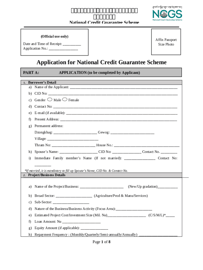 BDBL NCGS Application PDFGuarantee Doc Template | pdfFiller