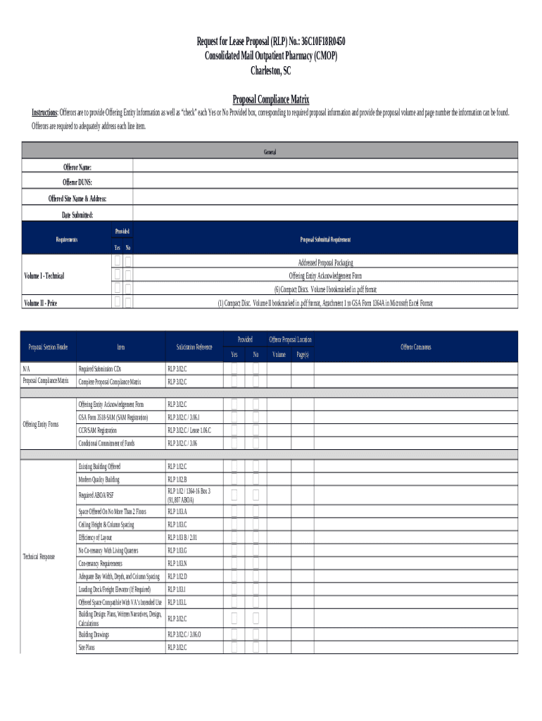 Instructions: Offerors are to provide Offering Entity Ination as well as "check" each Yes or No ...