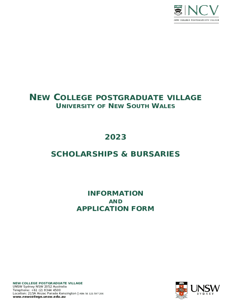 New College Scholarships & Bursaries Application - newcollege unsw edu ...
