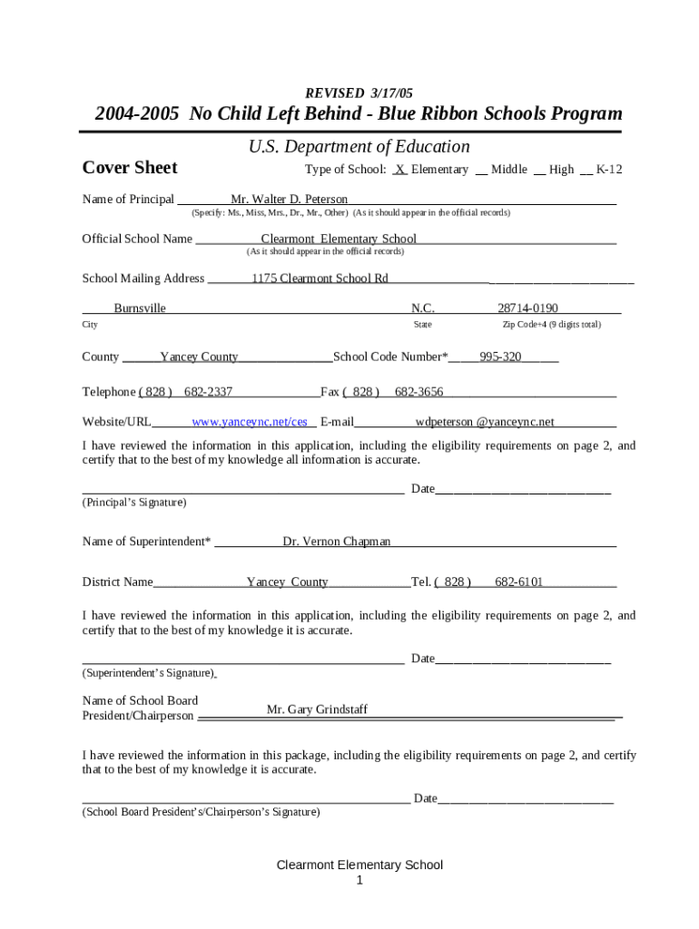 Clearmont Elementary School -- Application Doc Template | pdfFiller