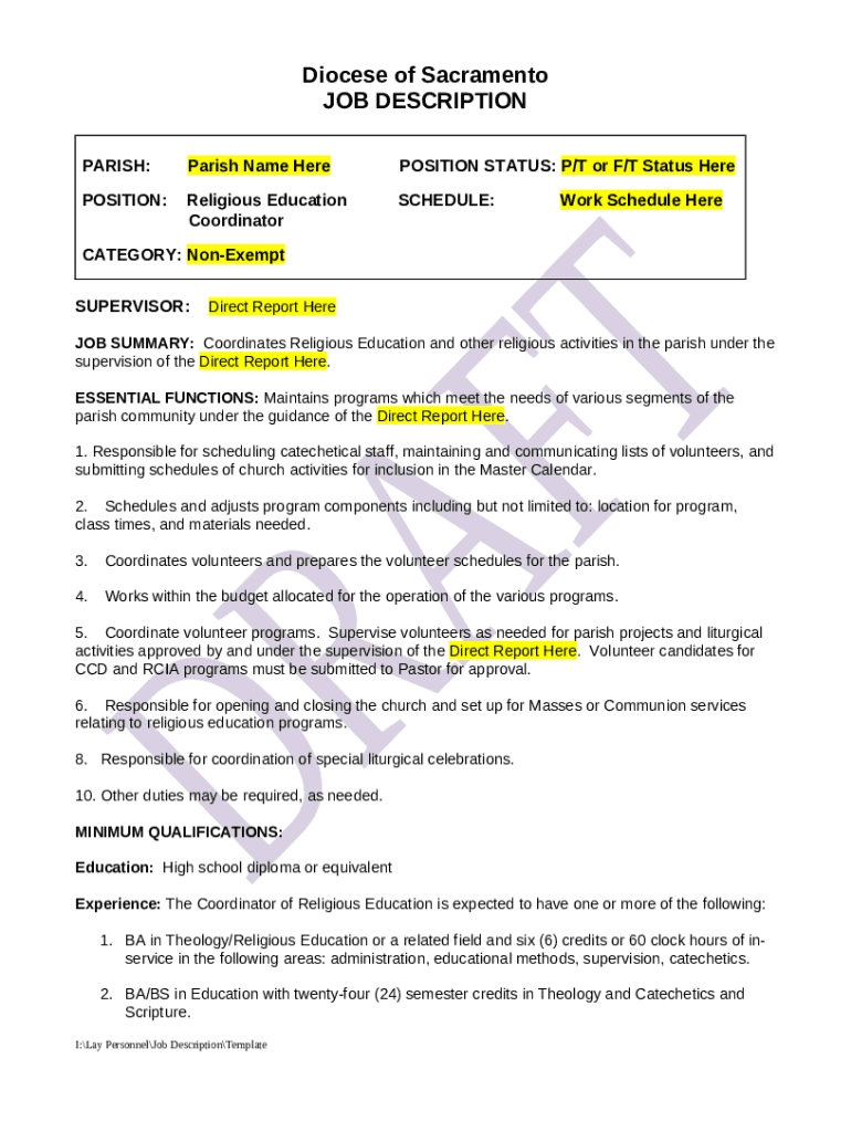 Sample Job Description (DRE) - ADLA Administrative Handbook Doc ...
