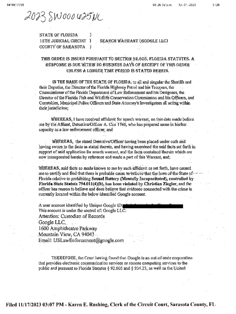 Fillable Online Read police affidavit of rape accusations against ...