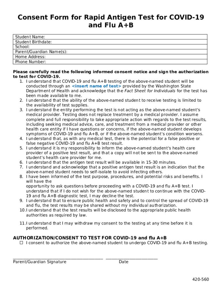 Consent for Rapid Antigen Test for COVID-19 and Flu A+B - doh wa Doc ...