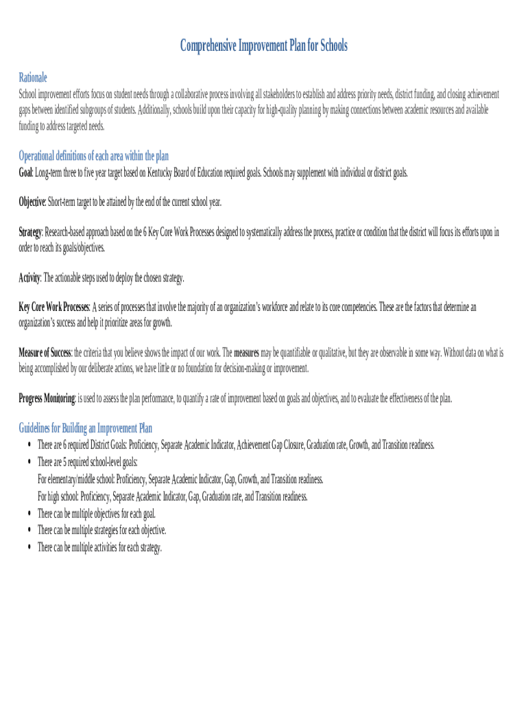 Comprehensive Improvement Plan for Butler County Area ... Doc Template ...