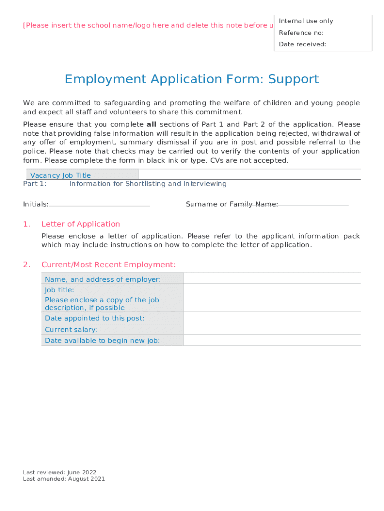Application experienced social workers children's Doc Template | pdfFiller