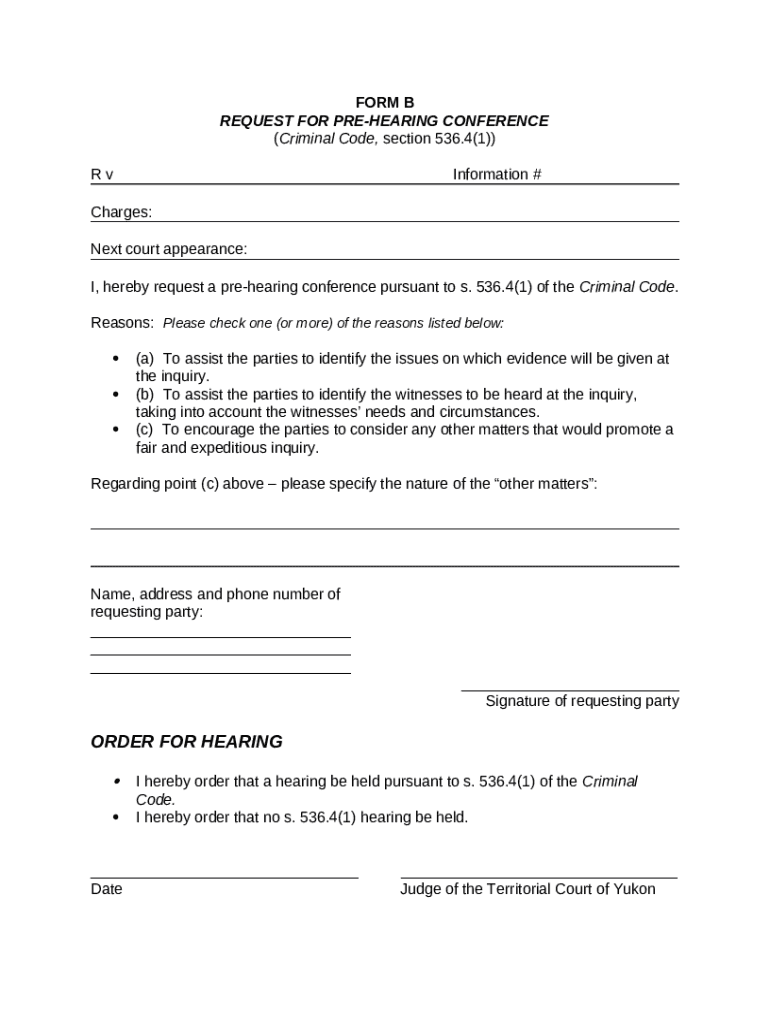4.18 - Pre-Hearing Conferences and Statements Doc Template | pdfFiller